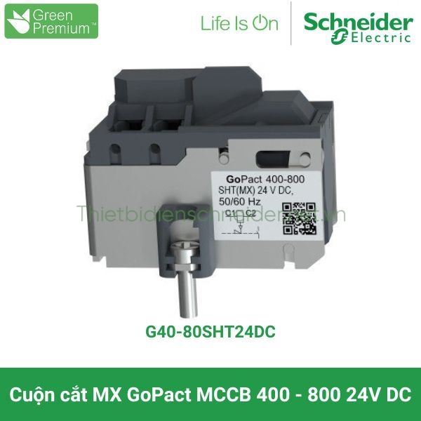 GV40-80SHT24DC Schneider - Cuộn cắt cho GoPact MCCB 400 - 800 24V DC