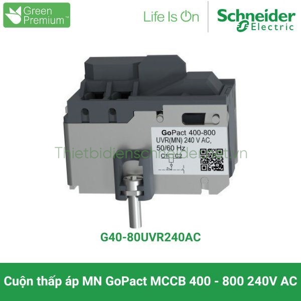 GV40-80UVR240AC Schneider - Cuộn thấp áp cho GoPact MCCB 400 - 800 240V AC