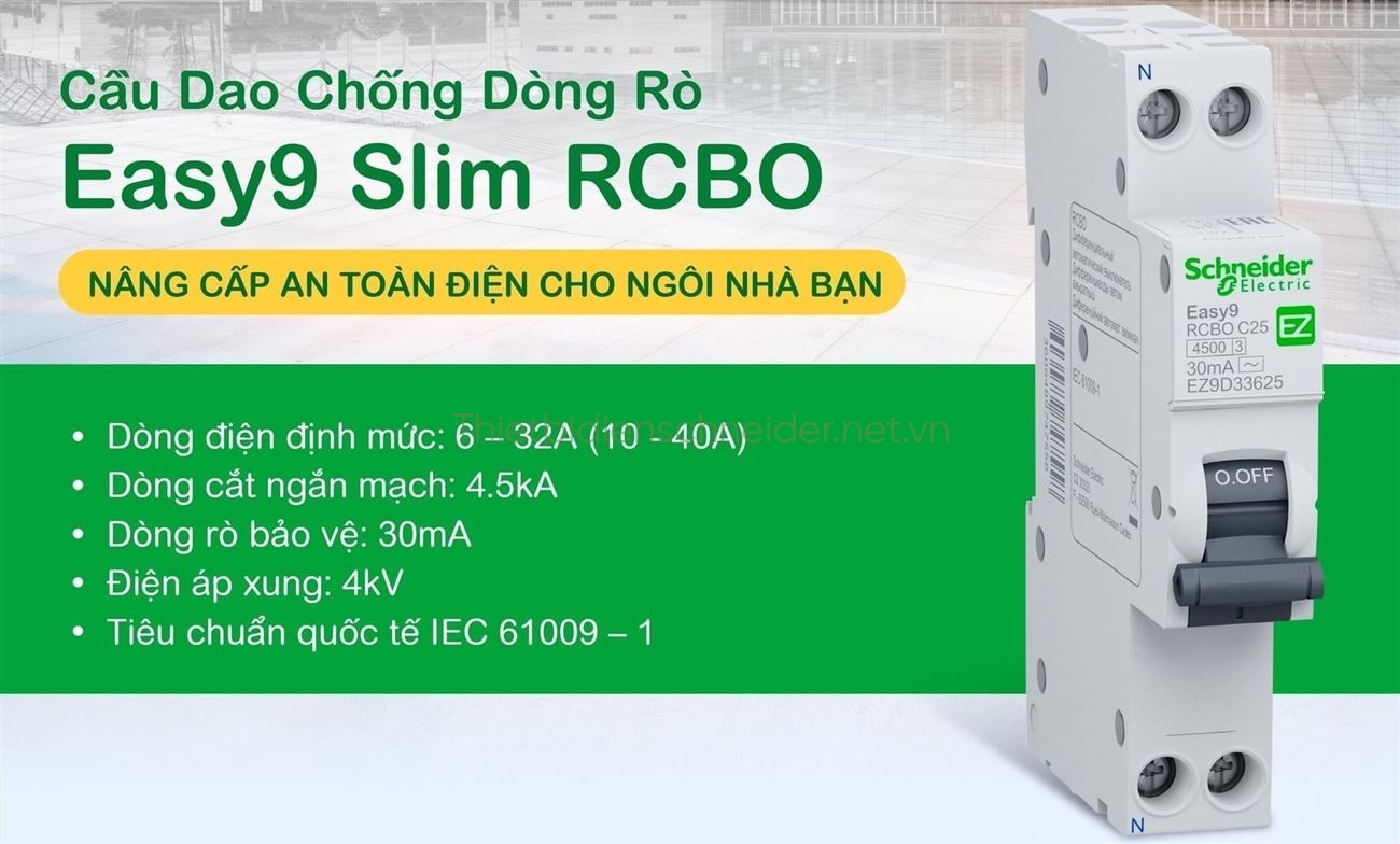 RCBO Slim Easy9 Schneider (4,5kA)